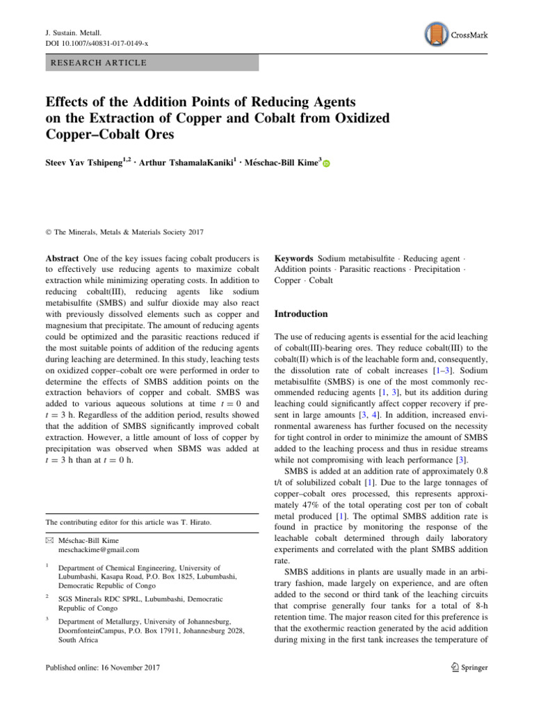 Effects of The Addition Points of Reduci-55052064 | PDF | Redox | Cobalt