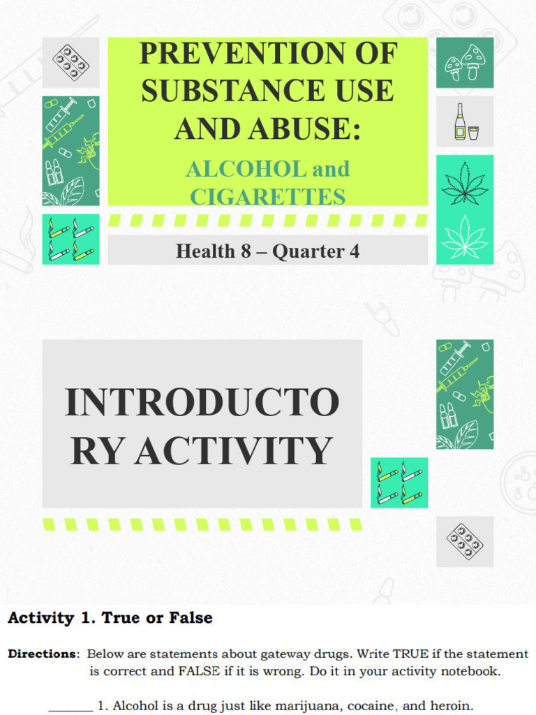 4th QTR - Health 8 - Prevention of Substance Use | PDF | Tobacco ...