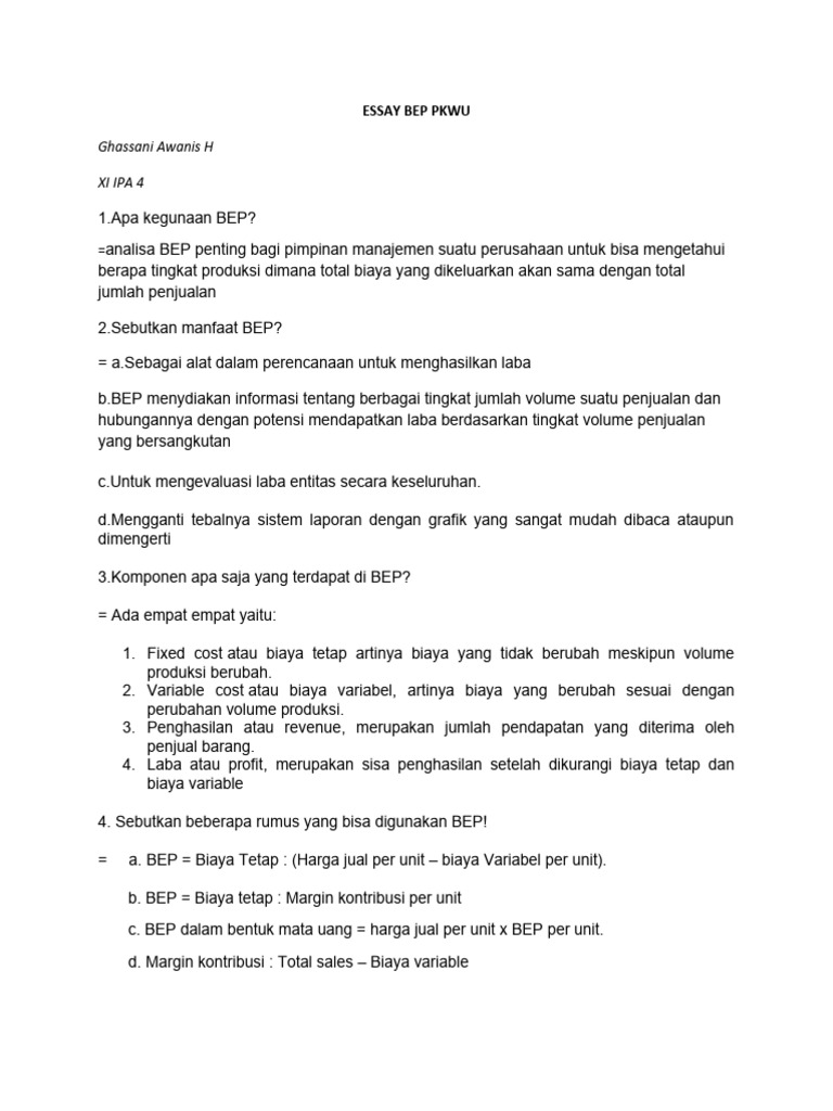 Essay Bep Pkwu | PDF