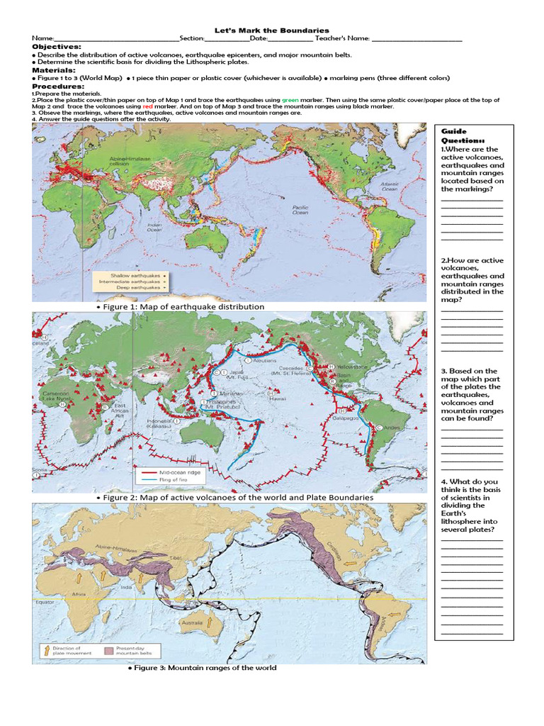 Geography Activity: Plate Boundaries | PDF | Plate Tectonics | Volcano
