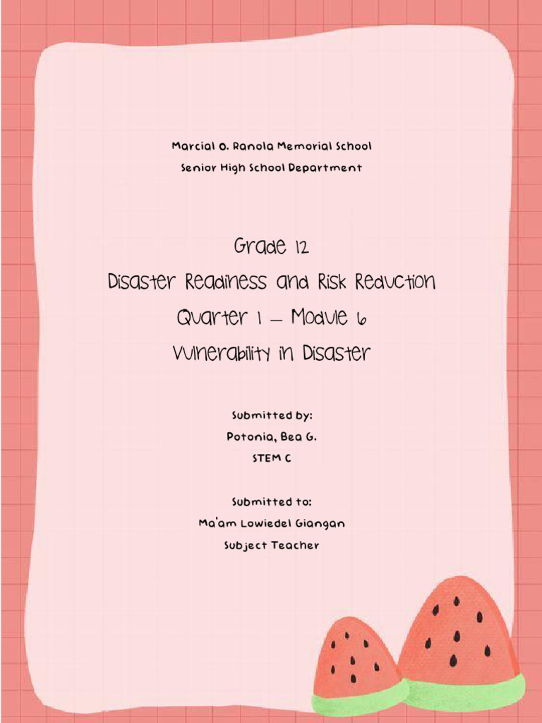 Potonia Bea DRR Module6 C | PDF