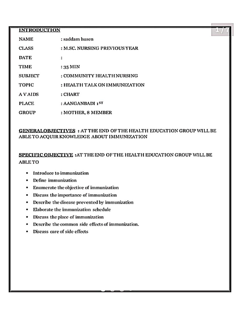 Health Talk Format. | PDF | Vaccination | Vaccines