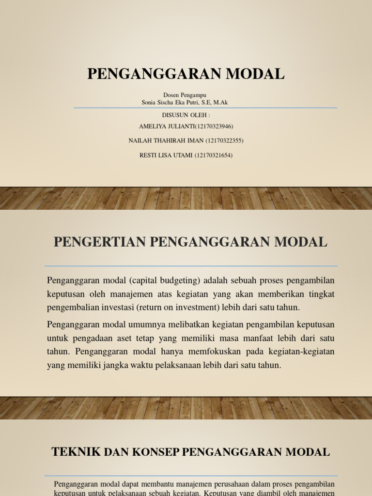 Penganggaran Modal-1 | PDF | Bisnis