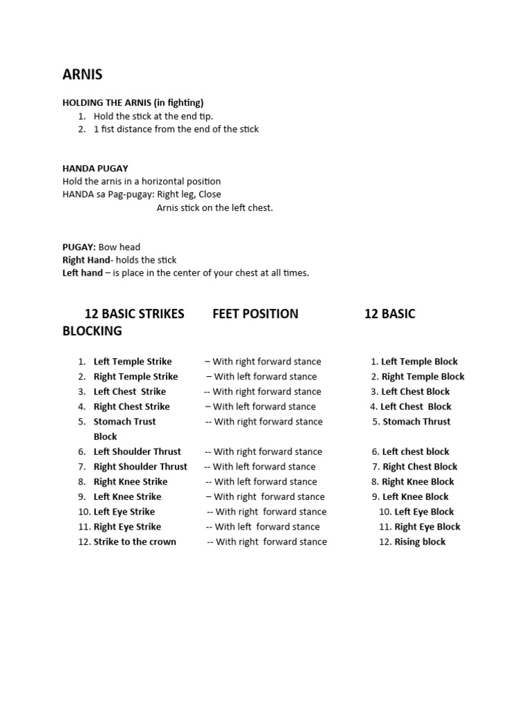 TECHNIQUES - Strikes and Blocking | PDF