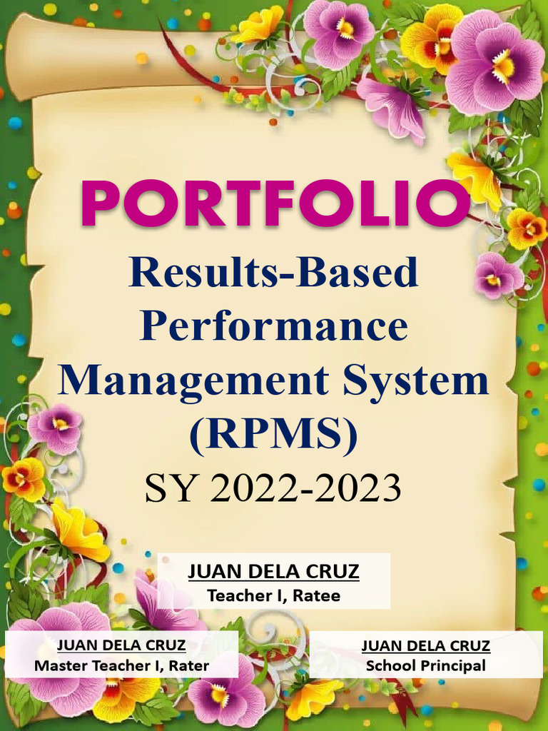 RPMS PORTFOLIO FOR TEACHER 1 3 Flower | PDF | Learning | Educational ...
