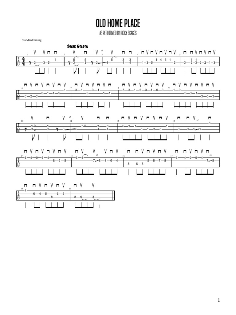 Ricky Skaggs Old Home Place Tab Only phx3v4 | PDF