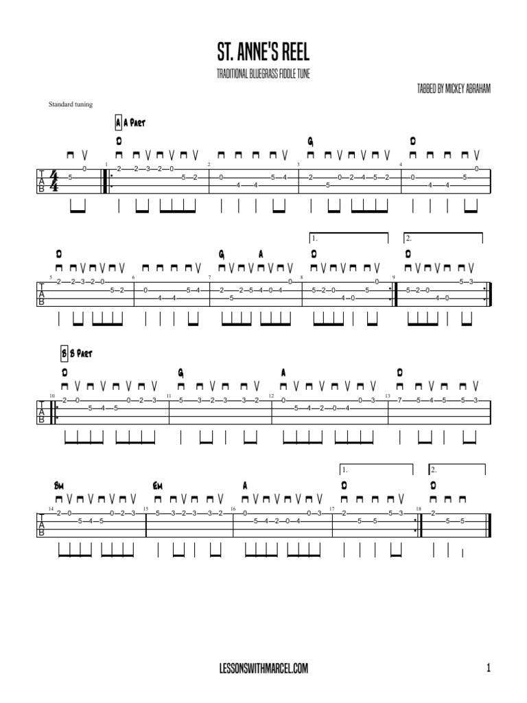 ST Annes Reel Mandolin Intermediate Tab Only | PDF