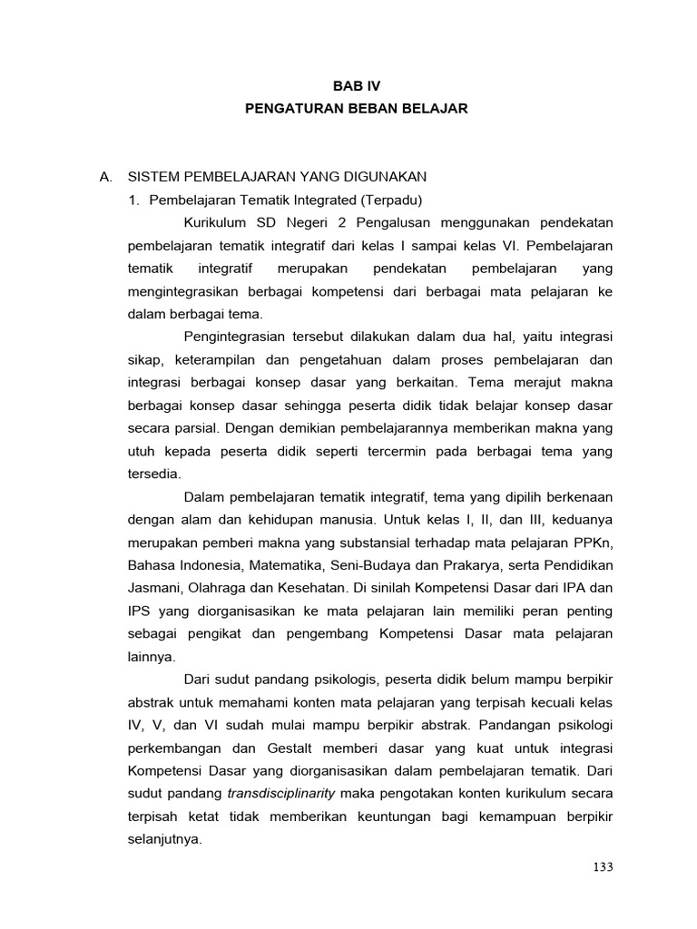 Pembelajaran Tematik SD Pengalusan | PDF | Karier & Perkembangan