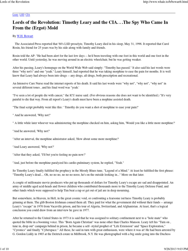 Bowart, W.H. - Lords of The Revolution (Says Timothy Leary Was Prob ... Bowart, W.H. - Lords of The Revolution (Says Timothy Leary Was Prob ...