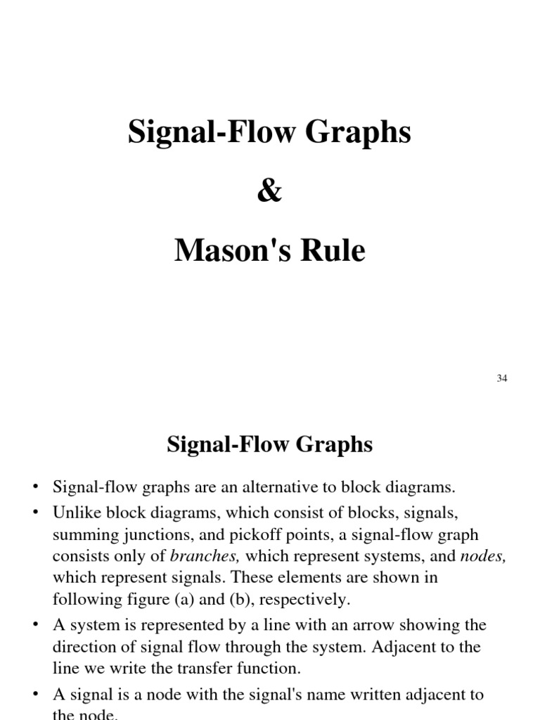 Signal-Flow Graphs & Mason's Rule | PDF | Mathematical Relations | Systems Theory