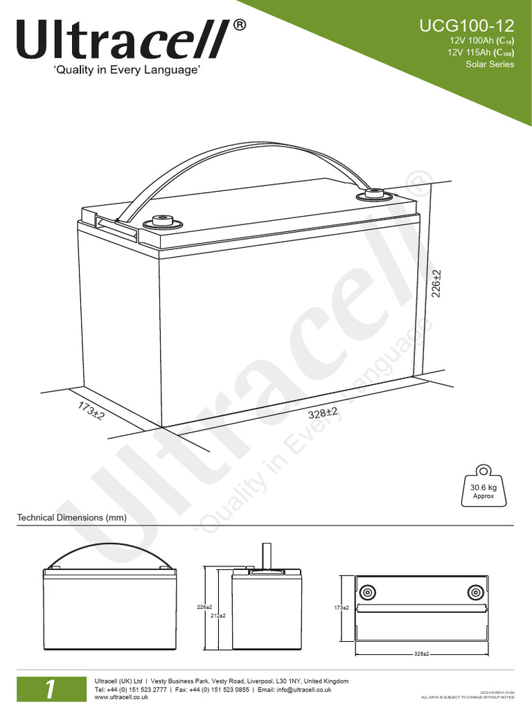 Ultracell-UCG115-12 230724 234642 | PDF | Rechargeable Battery ...