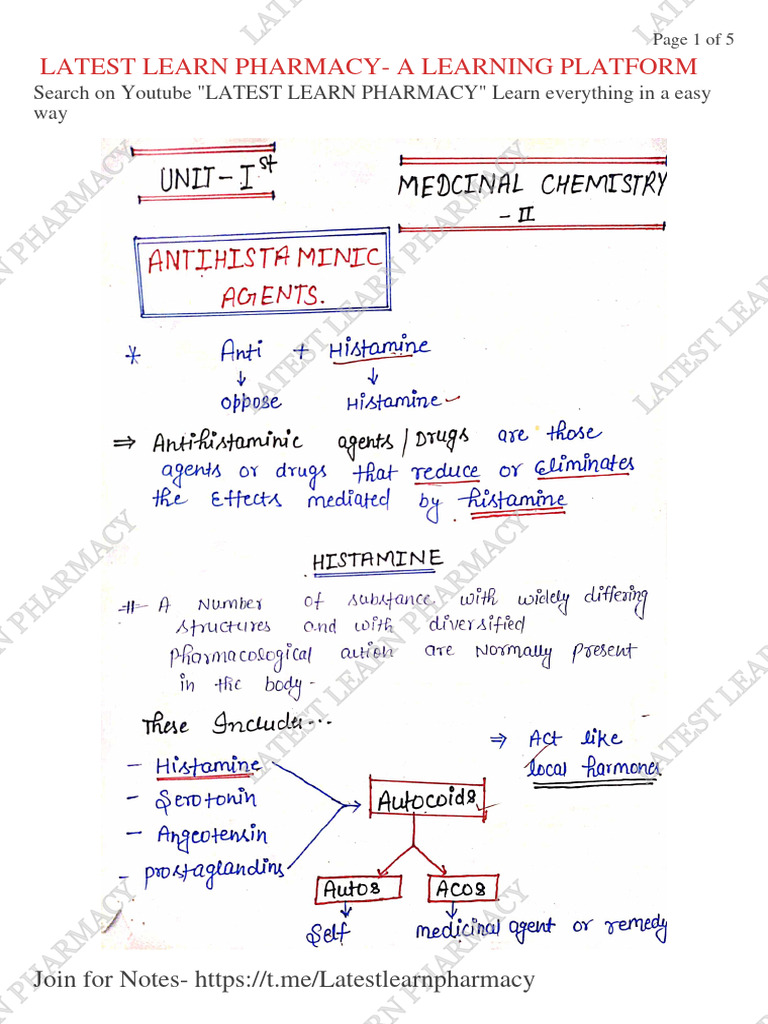 L 1 Unit 1 Medicinal Chemistry LL LATEST LEARN PHARMACY | PDF ...