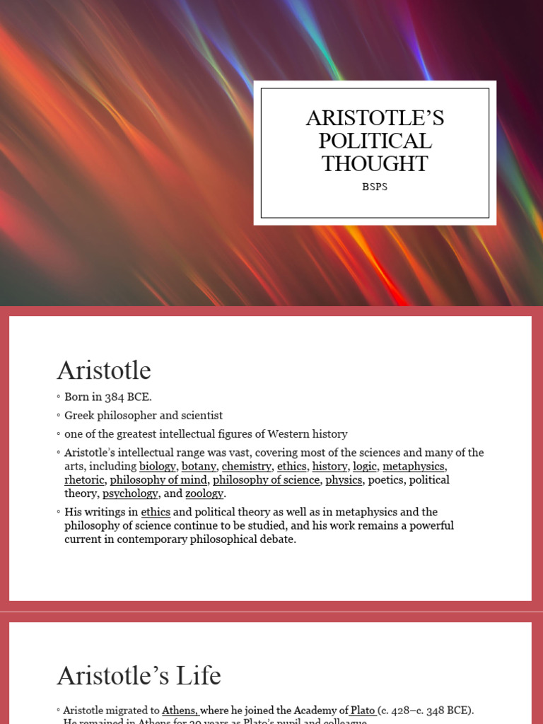 Aristotle's Political Philosophy Explained | PDF | Aristotle | Soul