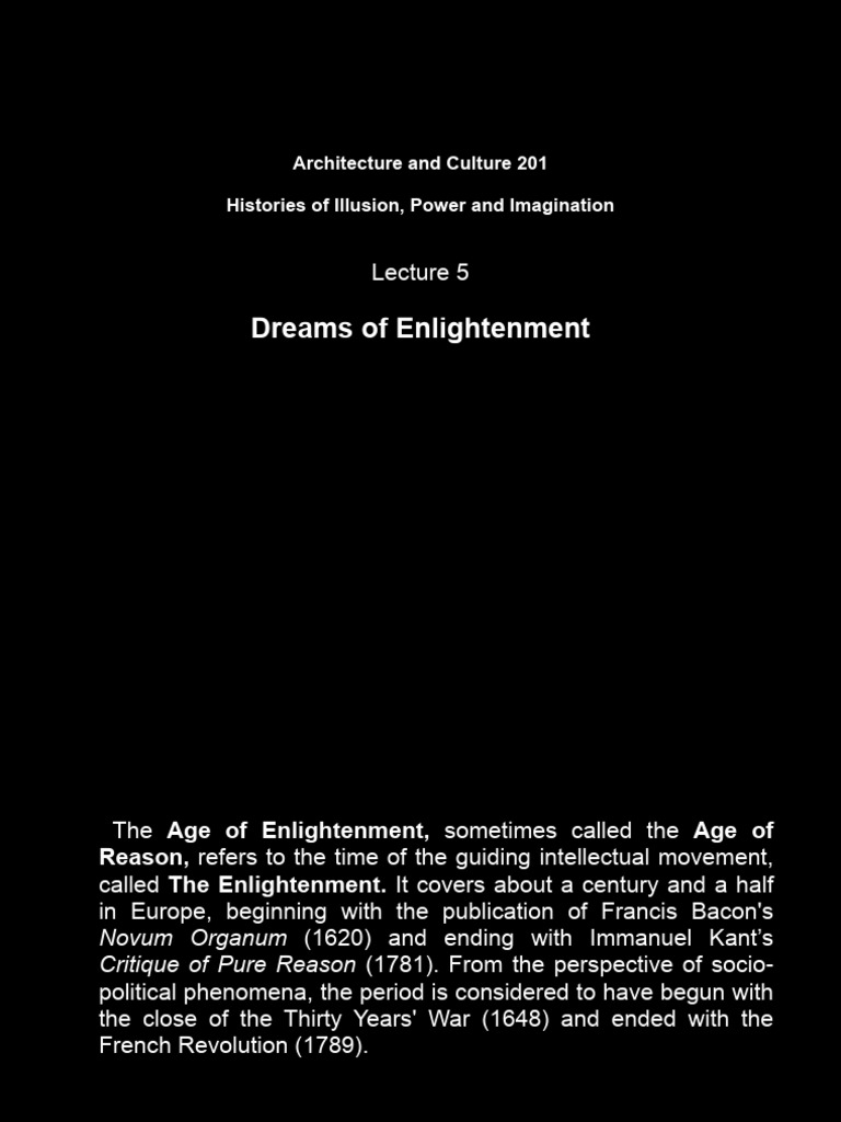 Lecture 5 - Dreams of Enlightment | PDF | History | Classics