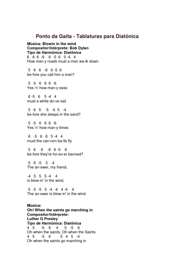 Ponto Da Gaita - Tablaturas de Gaita | Songs | Leisure