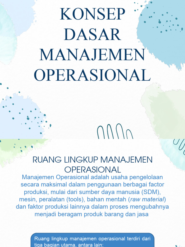Ruang Lingkup Manajemen Operasional | PDF Ruang Lingkup Manajemen Operasional | PDF