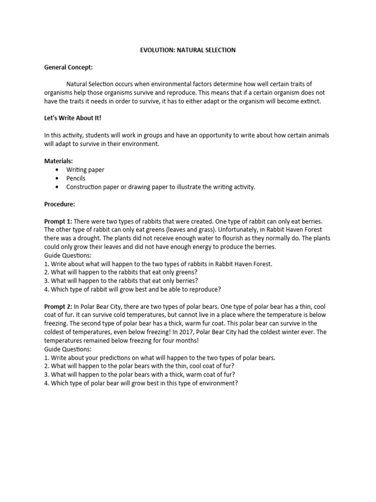 Activity Evolution Natural and Artificial-4 | PDF | Scrapbooking ...