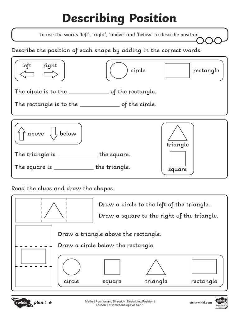 T M 35148 Describing Position Maths Activity Sheets - Ver - 1 | PDF ...