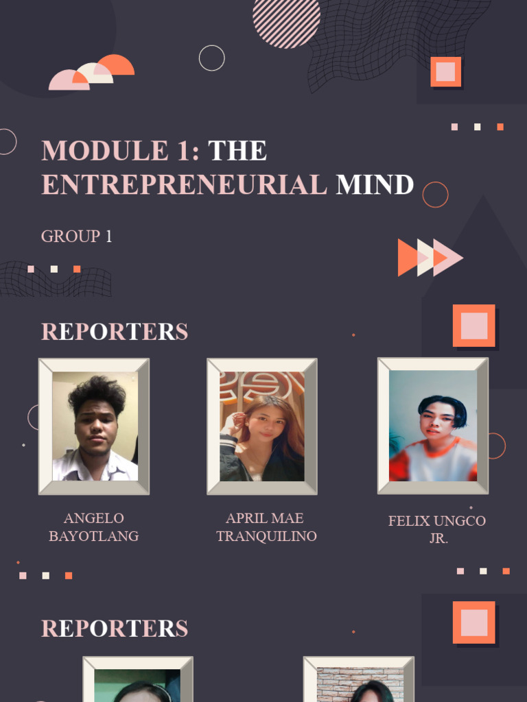 Module 1 Entrepreneurial Mind Group 1 | PDF | Entrepreneurship | Leadership