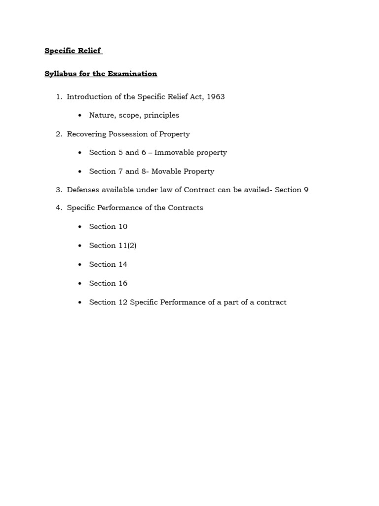 Specific Relief | PDF