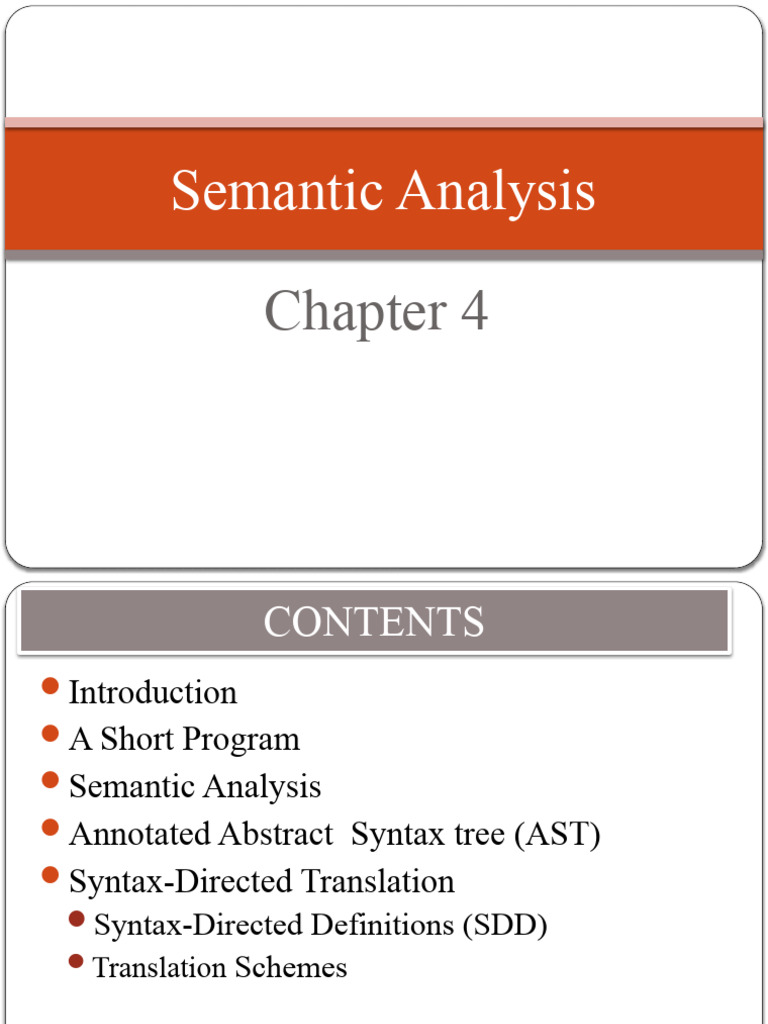 Com DSGN Chapter - 4 - Semantic Analysis | PDF