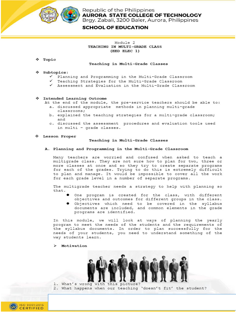 EED Elec 1 Prelim Module 2 | PDF | Teachers | Educational Assessment