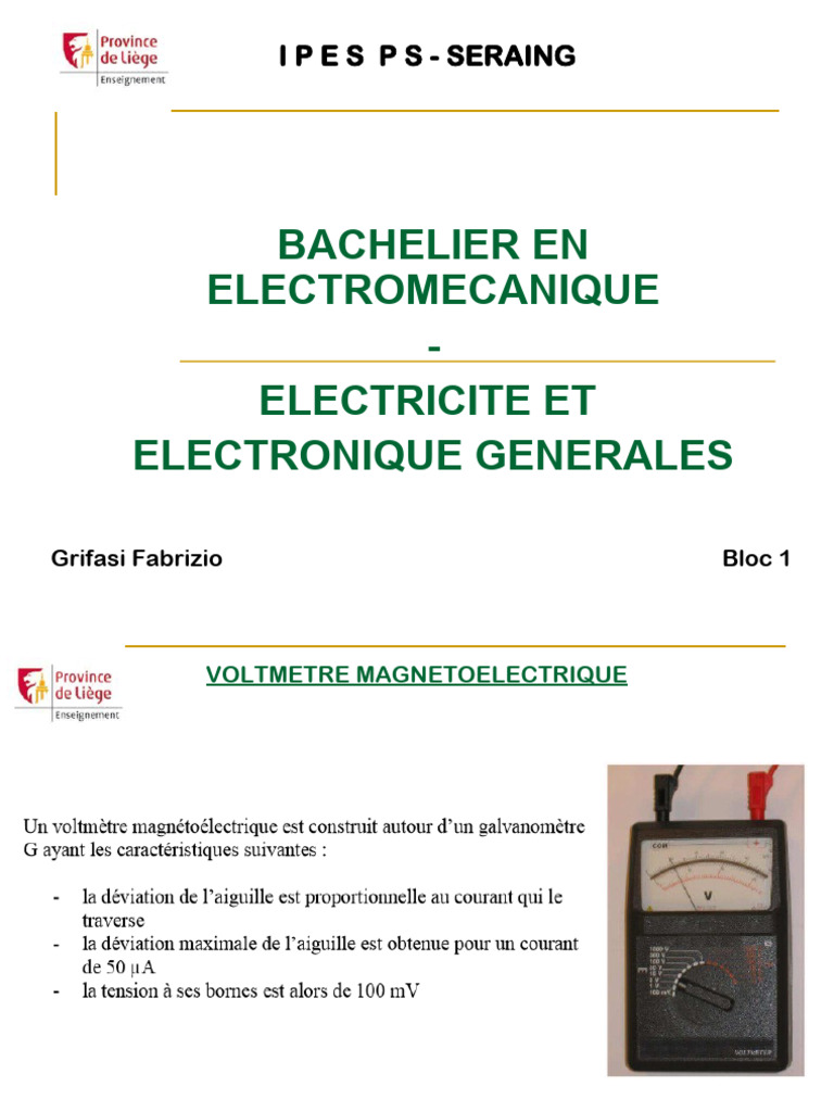 Exercices - Ch2 - Suite - Voltmetre + Fu | PDF