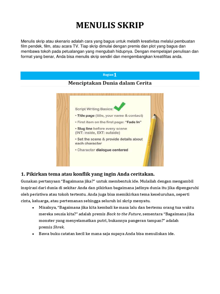 Menulis Skrip | PDF | Fiksi Umum