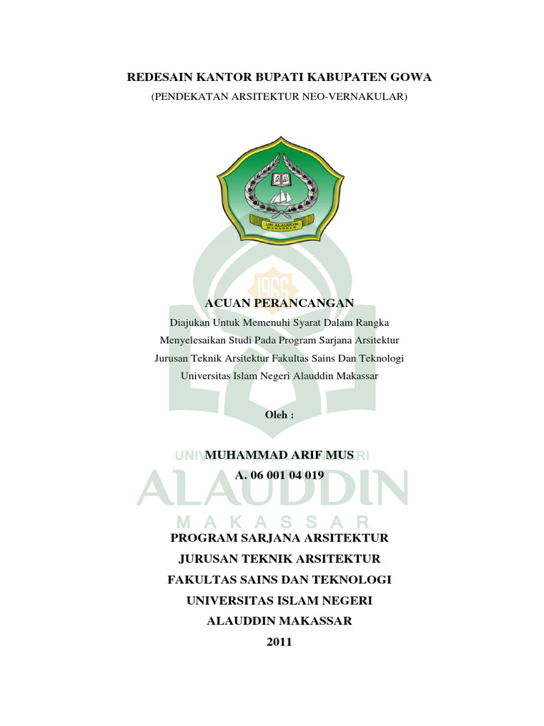 Redesain Kantor Bupati Gowa Vernakular | PDF | Seni