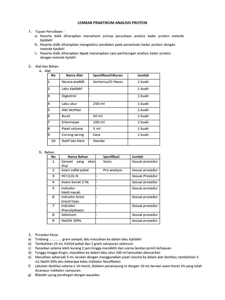 Praktikum Analisis Protein Kjelahl | PDF | Sains & Matematika ...