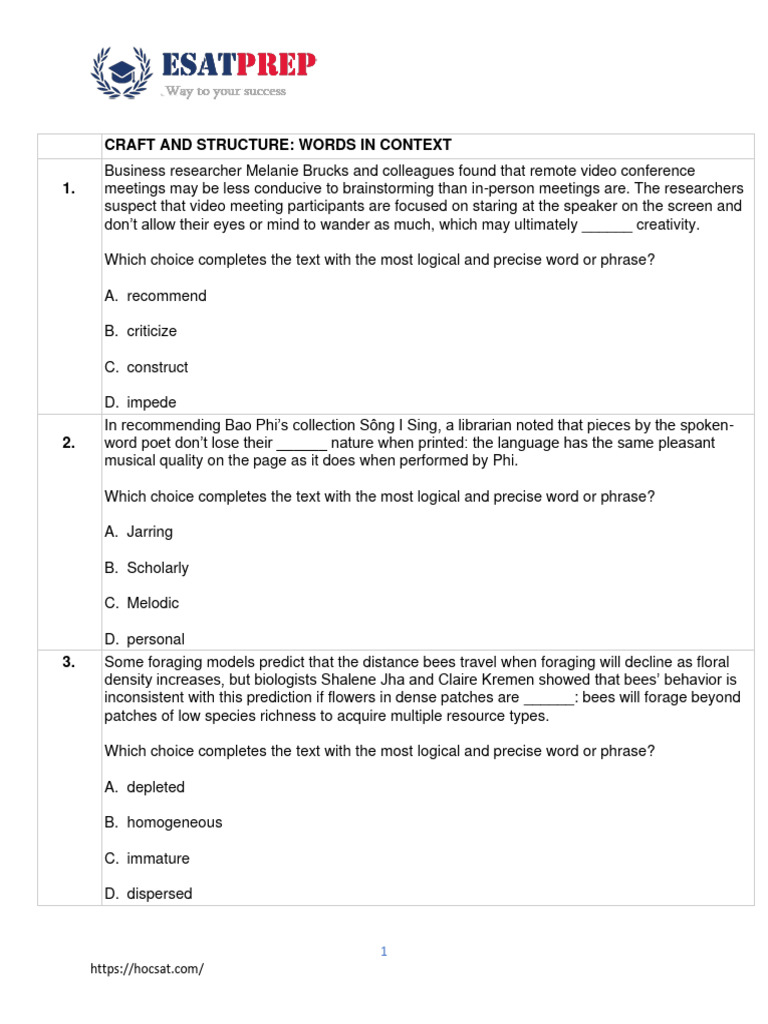Reading - Cas - Words in Context | PDF