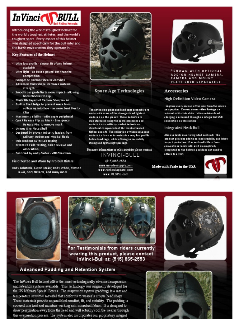 InVinci-BULL® - Bull Riding Helmets | PDF | Helmet | Nature