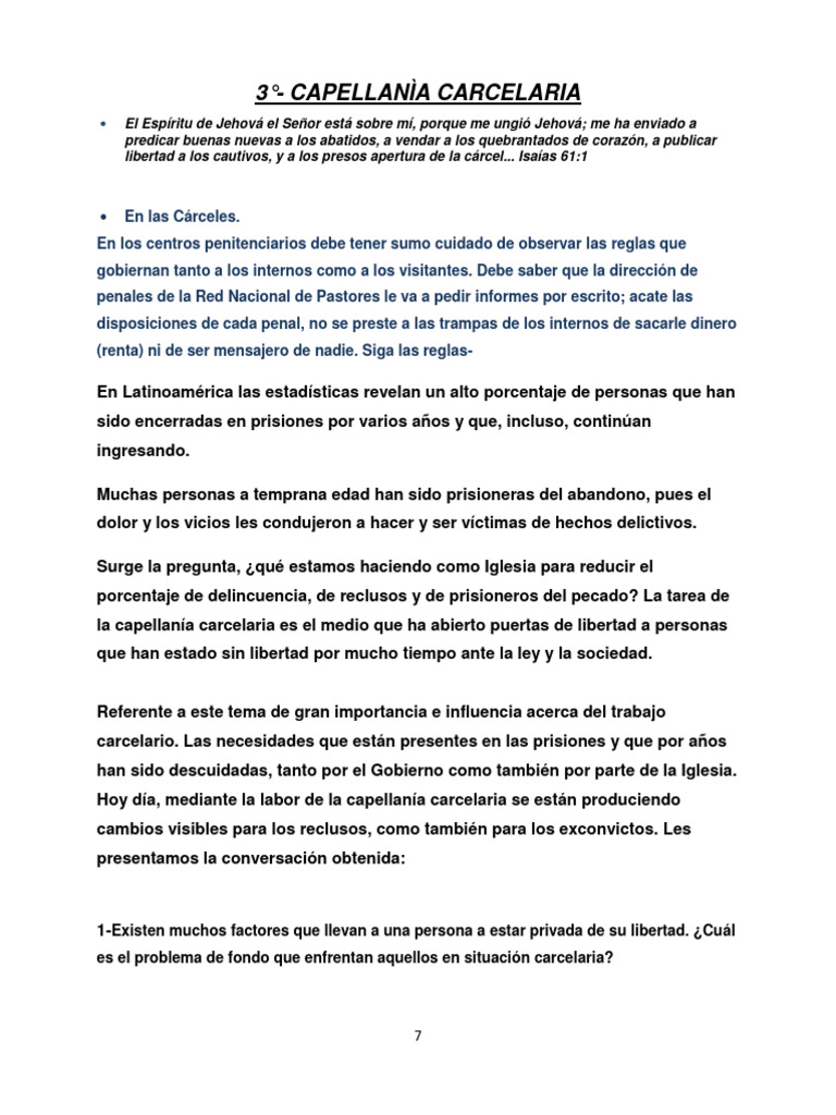 Capellania Carcelaria | PDF | Prisión
