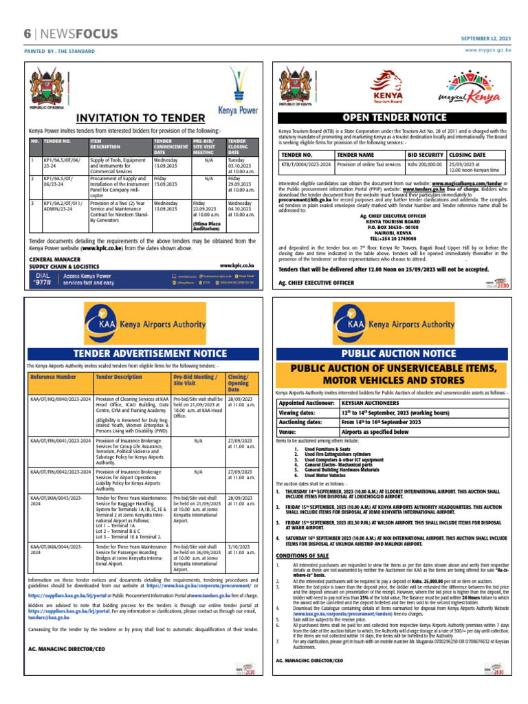 Kenya Airports Authority Tenders | PDF