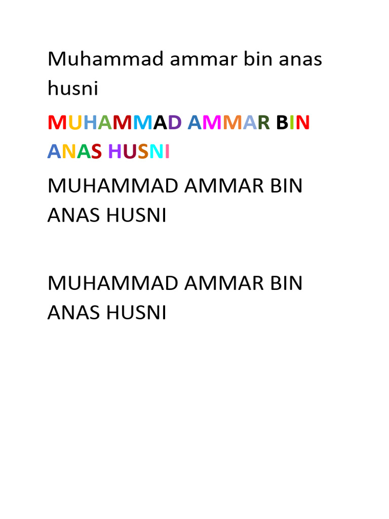 Muhammad Ammar Bin Anas Husni | PDF