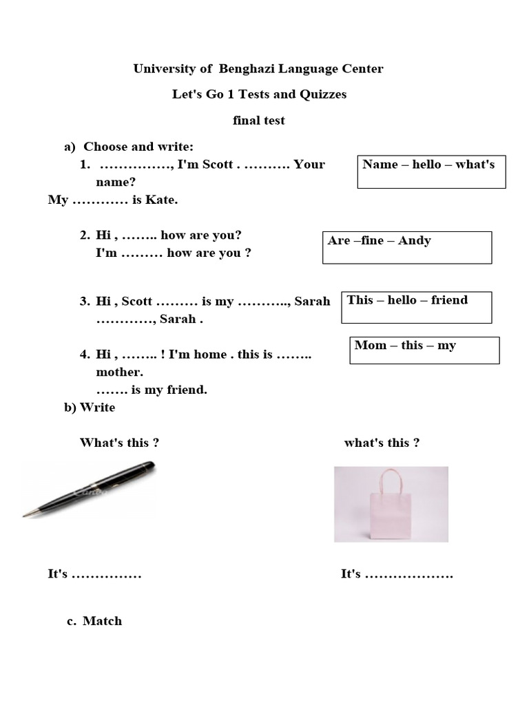 Let's Go 1 | PDF | Language Arts & Discipline | Foreign Language Studies