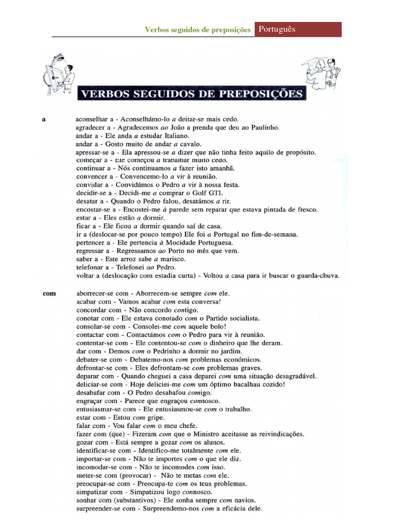 Verbos Seguidos de Preposições | PDF