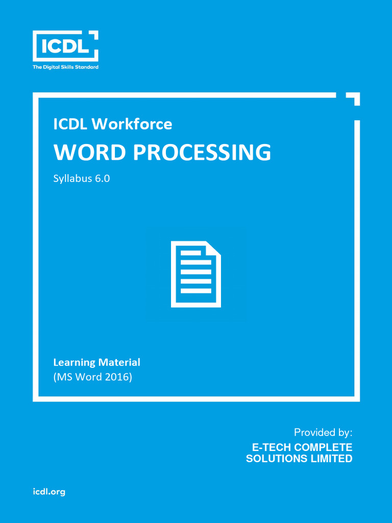 ICDL Word Processing 2016 6 0 Full | PDF