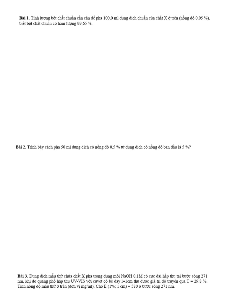 Bài tập CHE 265 LT | PDF