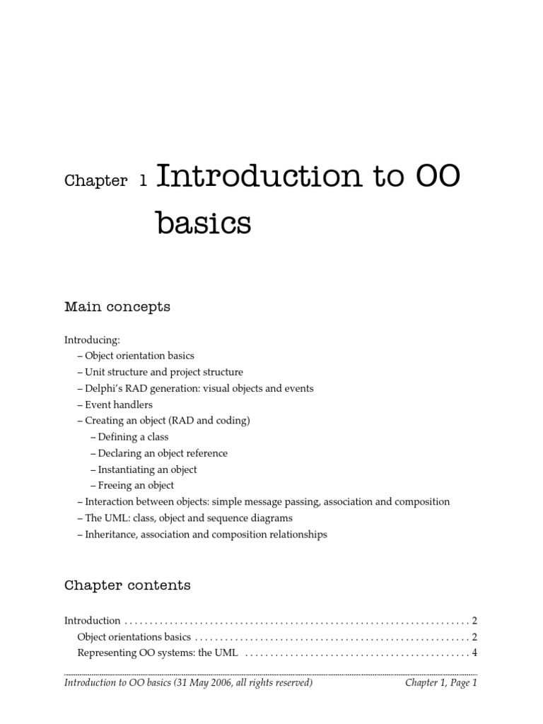 Delphi Oochap 01 Pdf Class Computer Programming Object Oriented Programming