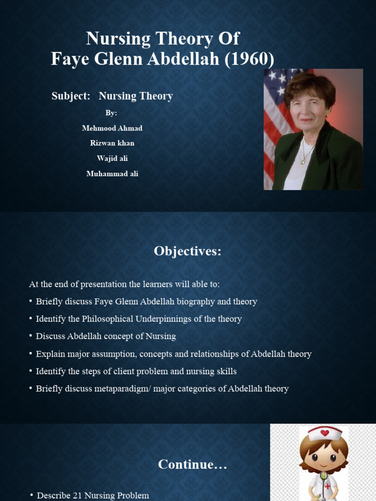 Faye.G.abdellah Theory by Sana Saleem | PDF | Self-Improvement | Wellness