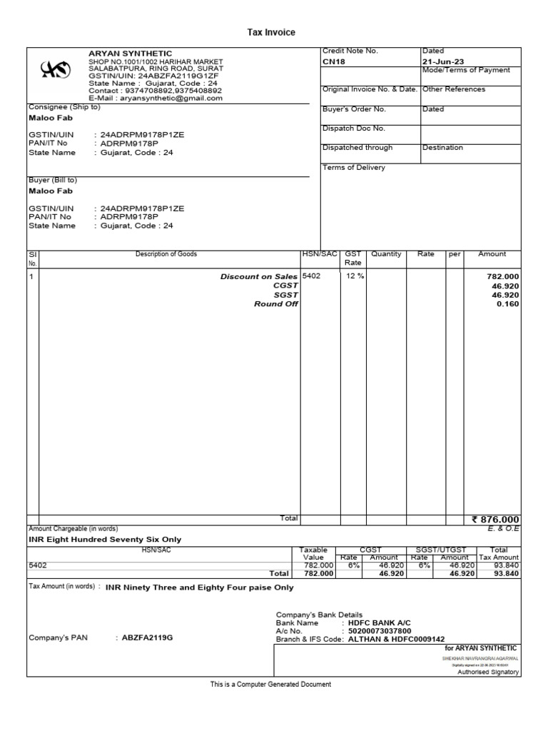 Tax Invoice: Authorised Signatory | PDF | Government | Public Finance