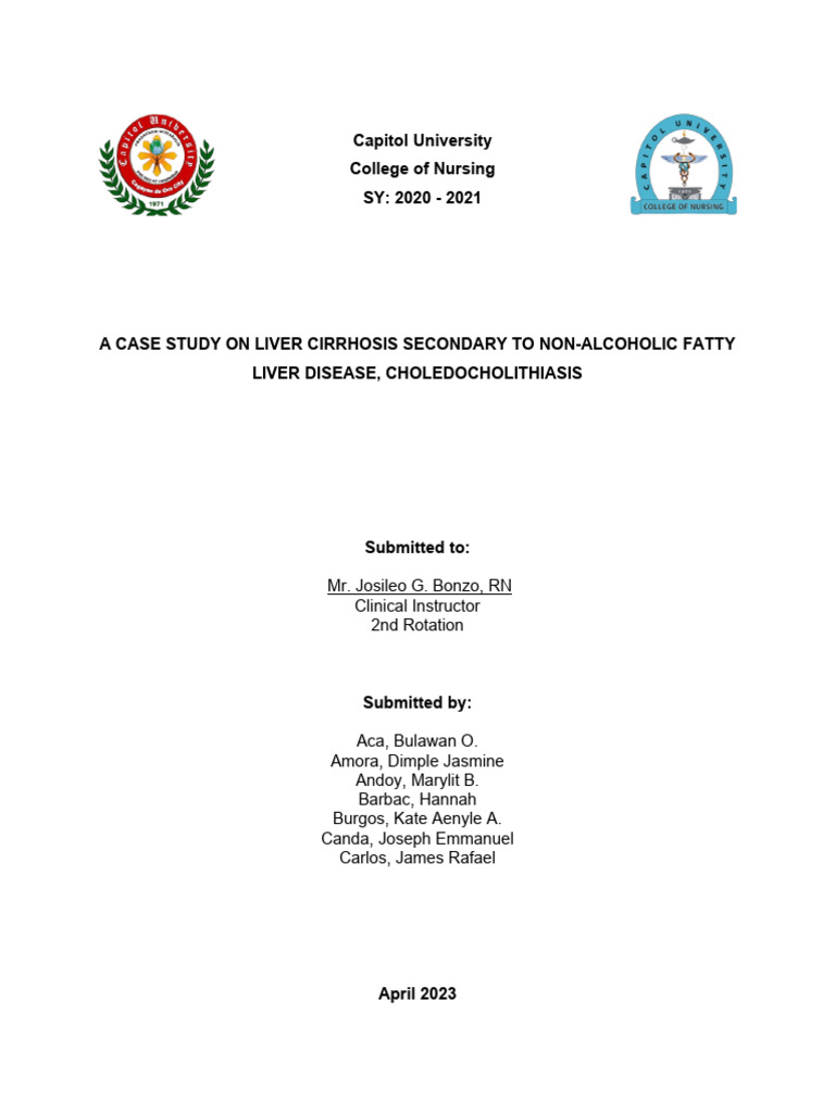 Liver Cirrhosis Case Study: NAFLD Insights | PDF | Cirrhosis | Nursing