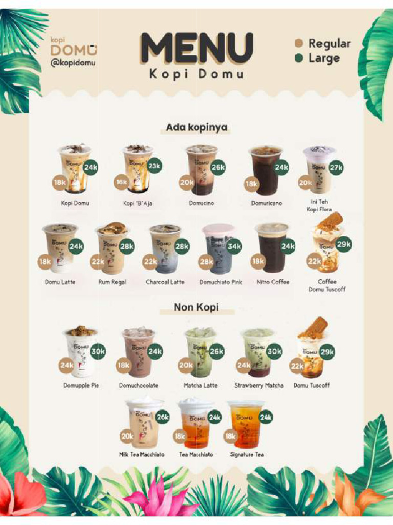 Menu Kopi Domu | PDF