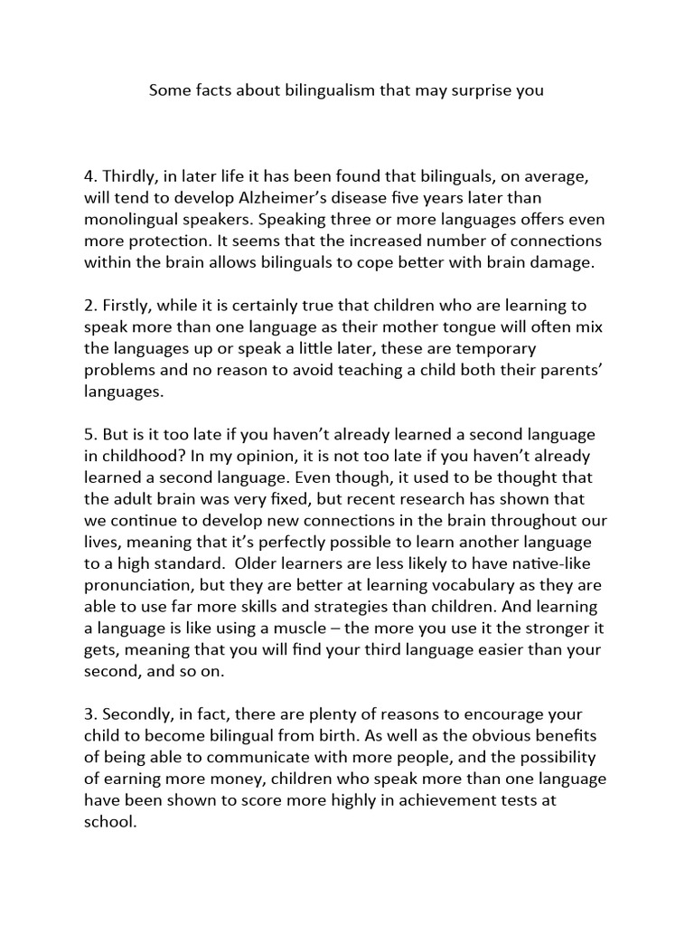 Essay Bilingual Hand-Out | PDF | Multilingualism | Second Language