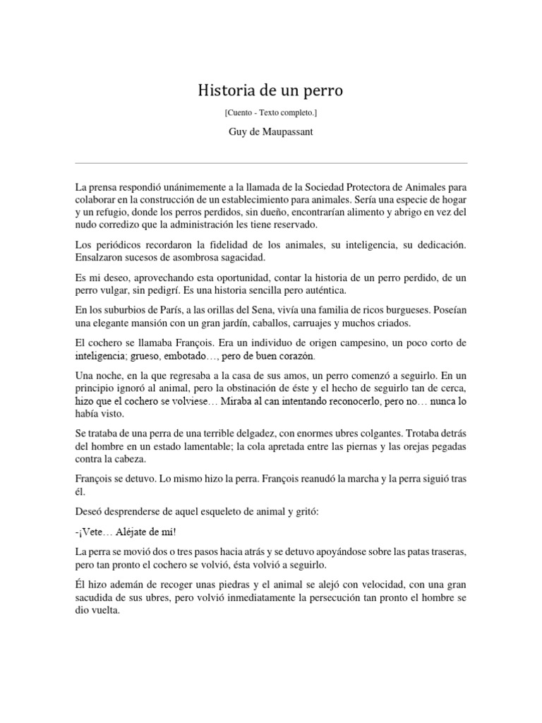 Coco Historia De Un Perro Maupassant Pdf Caballos