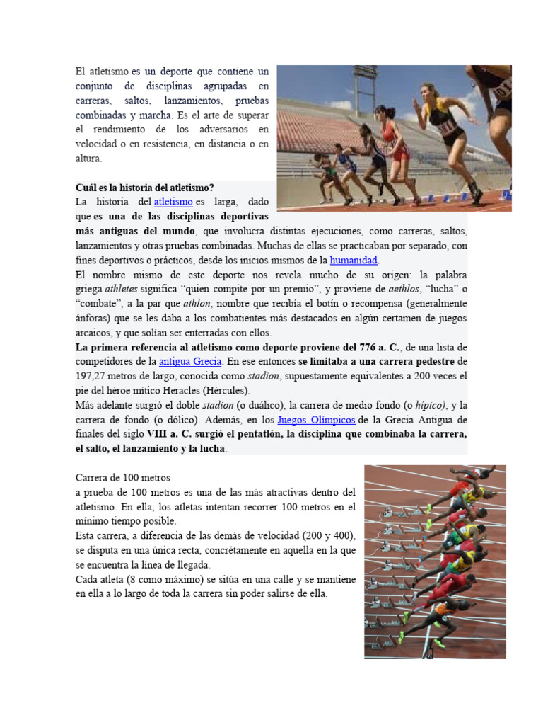 El Atletismo | PDF