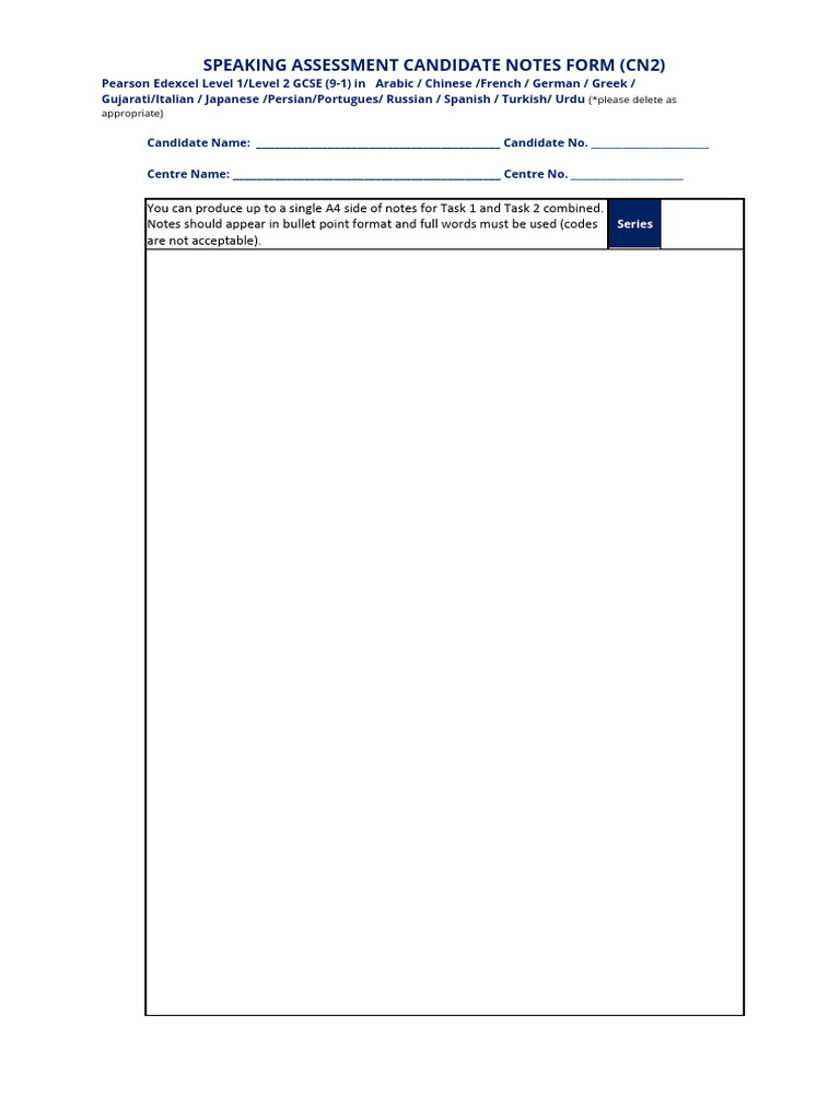 Gcse MFL Cn2 Form | PDF