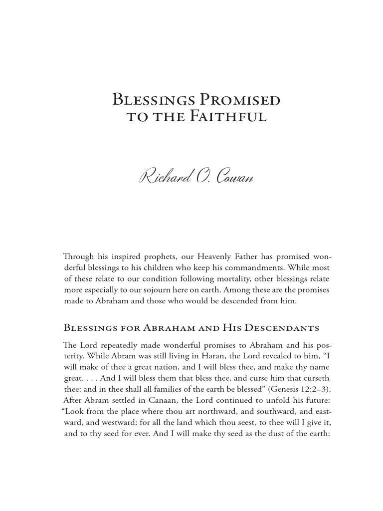 Blessings Promised To The Faithful | PDF | Eternal Life (Christianity ...
