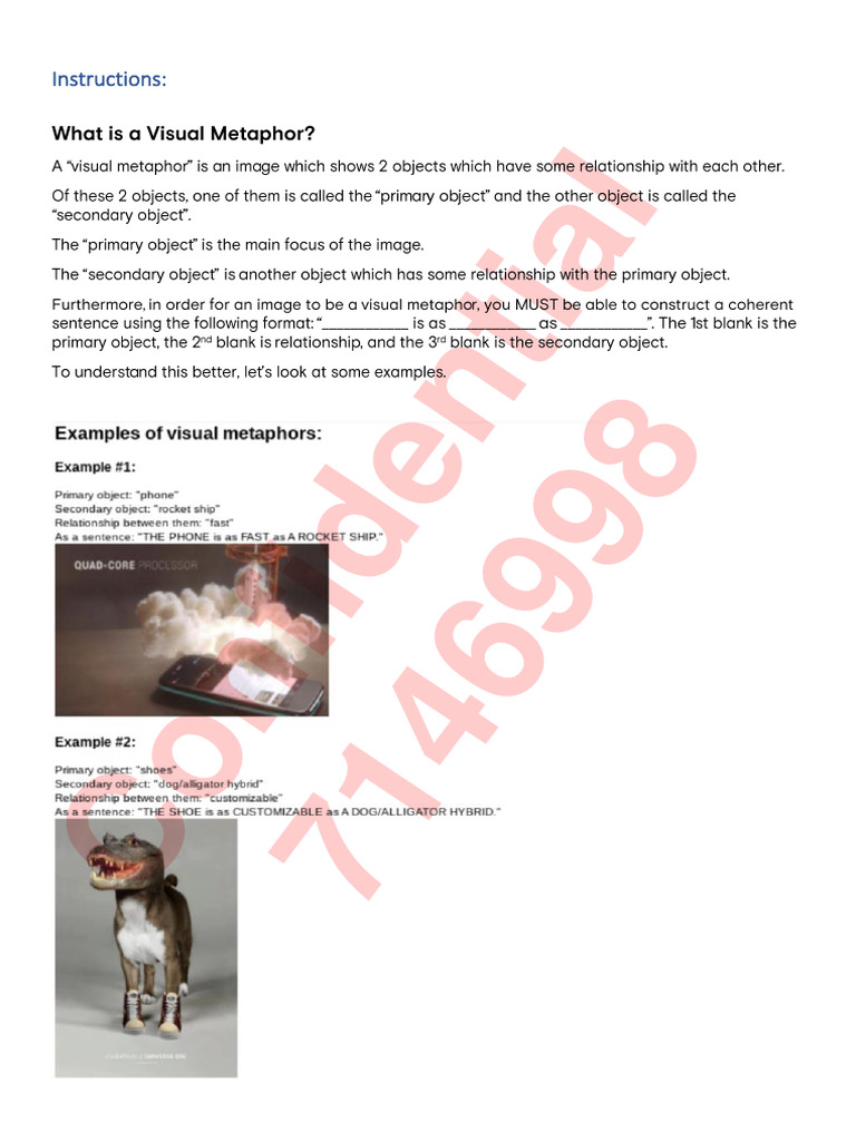 Visual Metaphors Text Annotations | PDF